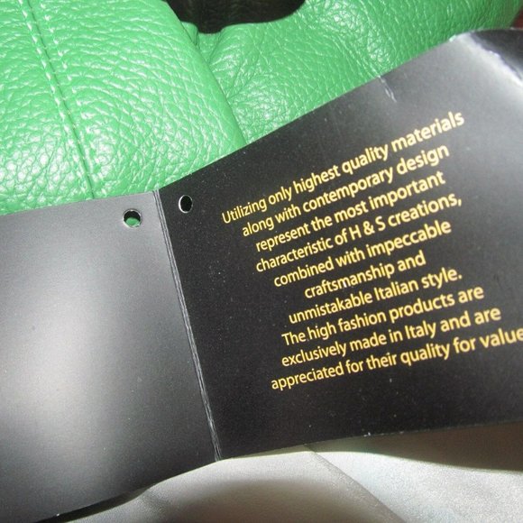 H&S Collection | Bags | Hs Collection Made In Italy Leather Green Bag ...